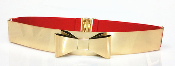 Thin 2cm - 4cm elastic webbing Cloth Belts For Women metal bownot