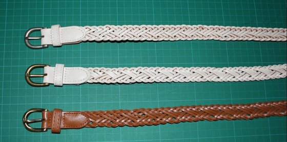White and Coffee Cloth Belts For Women bronze buckle , length in 100cm - 135cm