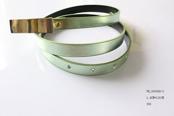 Bright orange PU Cloth Belts For Women / Small Child thin silver belt