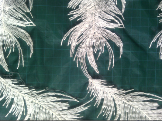 White feather organza pattern embroidered Cotton Lace Fabric For apparel