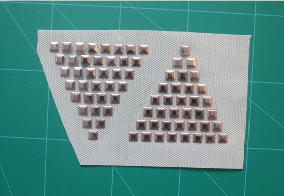 Simple hot fix aluminium transfer , triangular pattern Rhinestone Heat Transfers
