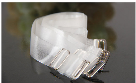 Evening dress White and clear Plastic bra accessories Straps Invisibility