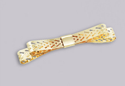 Gold custom made Knot metal siding trim bar , Girl garment and women belt