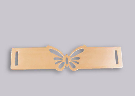 Eco Friendly Metal bar metal trim for garment and belt with hollow out a butterfly