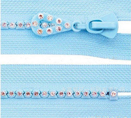Custom Made Special ABS Zipper Teeth With Glowing Stone 20cm