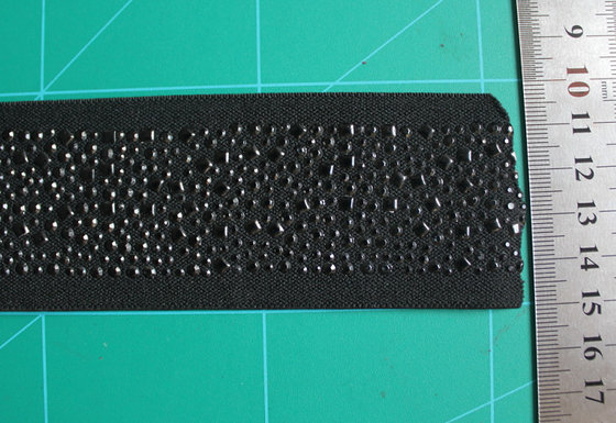 5cm Black Elastic Webbing Nylon And Spandex With Rhinestone