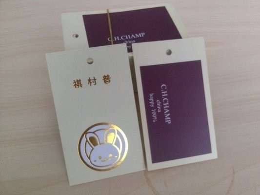 Permanent Adhesive Custom Printed Clothing Tags Paper For Garment / Bag