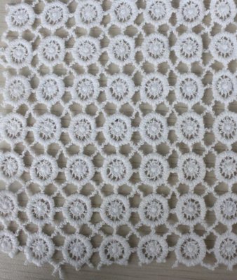 Qmilch Water Soluble Lace Circle Pattern White color in Milk Cotton