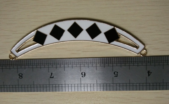 Custom Half Oval Shape Metal Collar Necklace Black in White