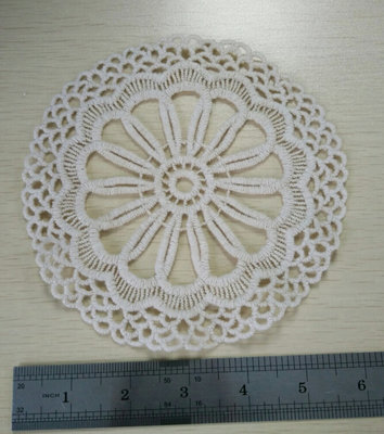 Natural Color Circle Patch Decorative Lace Trim Qmilch Water Soluble Lace