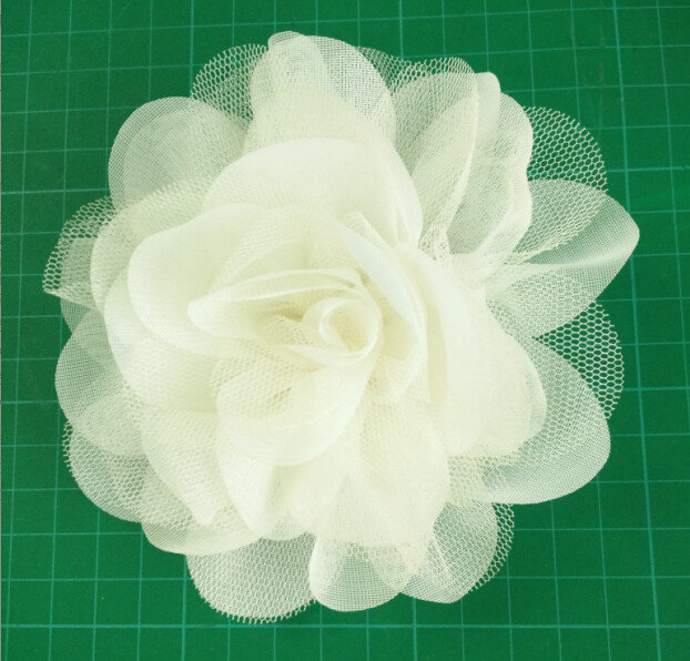 Handmade Mesh Flower,circle flower used chiffon and fibula in the bottom