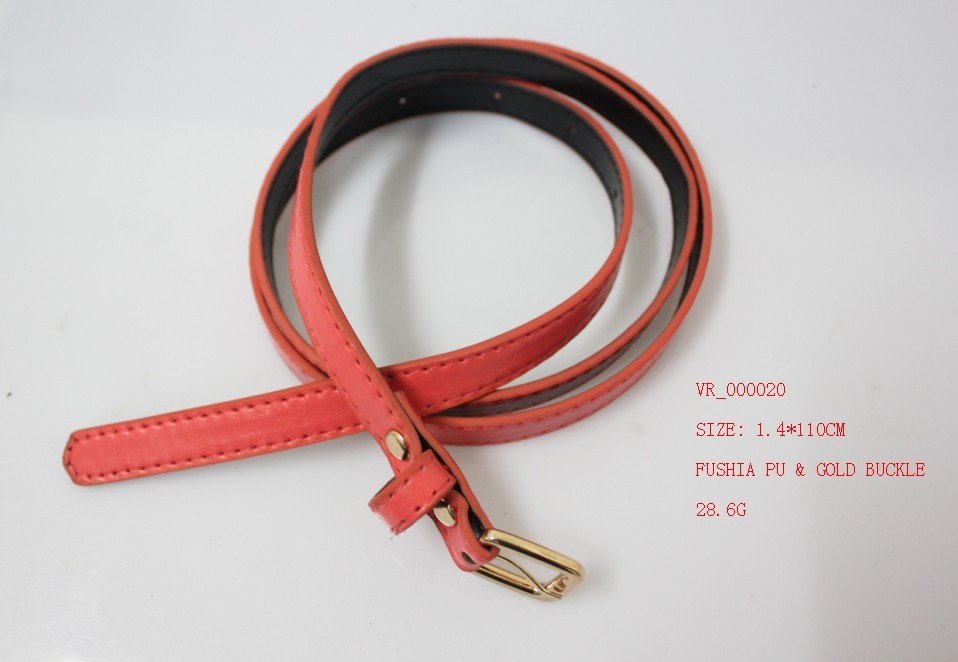 1.4cm Fashion Cloth PU Belts For Women with gold and rose gold buckle