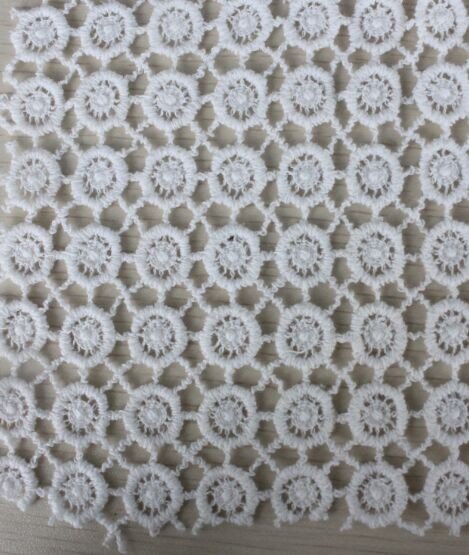 Qmilch Water Soluble Lace Circle Pattern White color in Milk Cotton