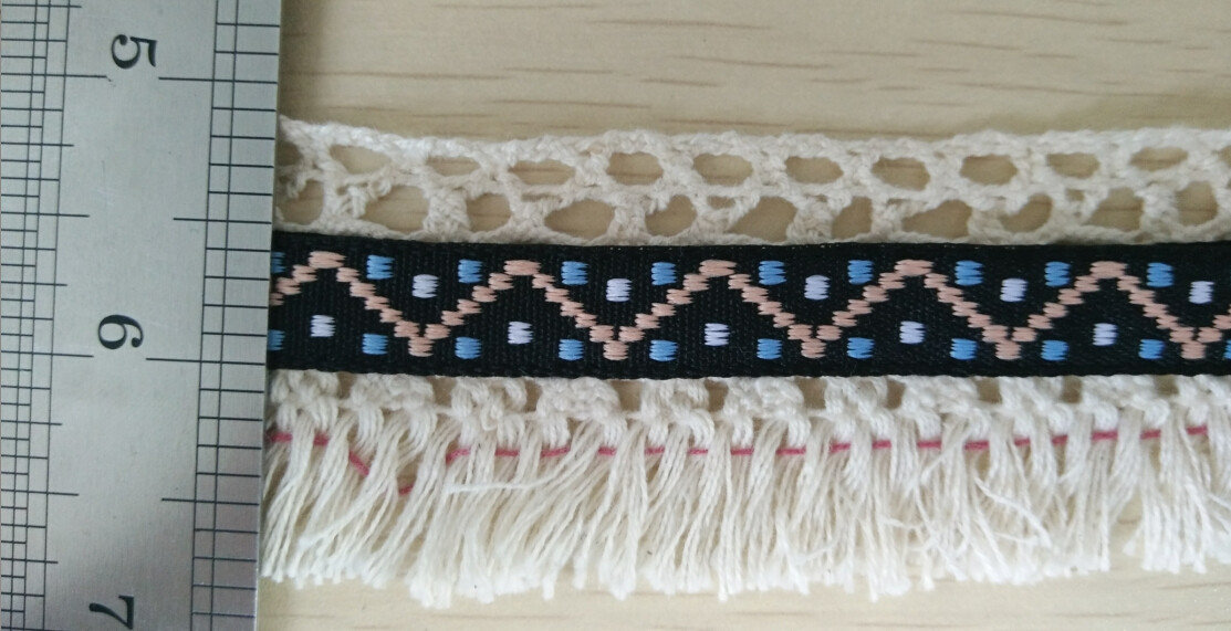 Garment Clothing Cotton Decorative Lace Trim Tape Mix with Tassel