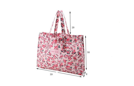 Large light weight Cloth shopping shoulder bag Floral patterned for girl