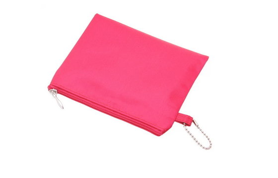 Waterproof 600D oxford folded Cloth shopping bag Red with small cosmetic pouch