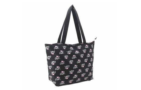 Women ' s Single shoulder retail Cloth shopping bag Black durable