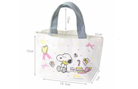 Cartoon pattern durable Cloth shopping hand bag heat pringting for snacks
