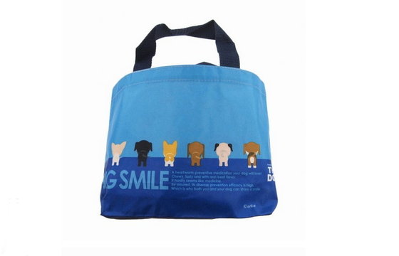 Promotional blue canvas polyester cloth shopping bag for environmentalists