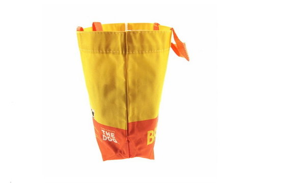 Heat printing yellow exhibition polyester cloth shopping bag Middle sized