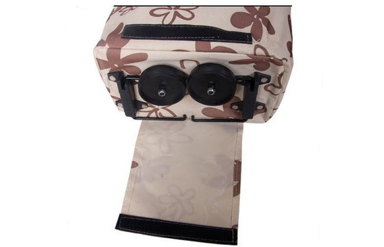 Silk printing 900D 600D oxford foldable trolley shopping bag with 2 wheels