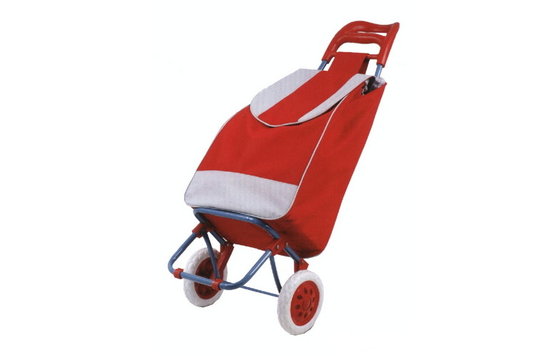 Heat printing large recyclable wheeled vegetable shopping cart bags