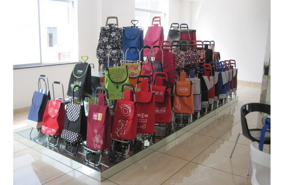 Fashion durable foldable wheeled shopping cart bag with Steel tube ISO