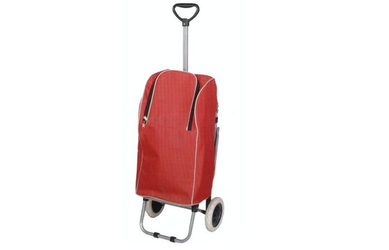 Promotional supermarket folding wheeled shopping bag with heat printing