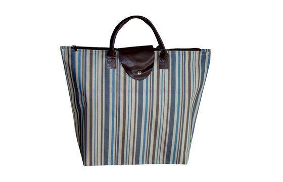 Customized durable waterproof stripe oxford tote bag reusable for travel