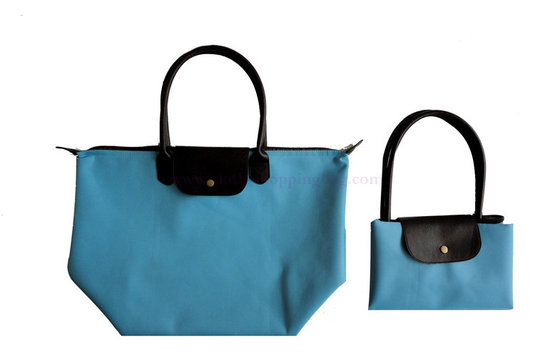 Lightweight yellow colored folding oxford tote bag with heating printing