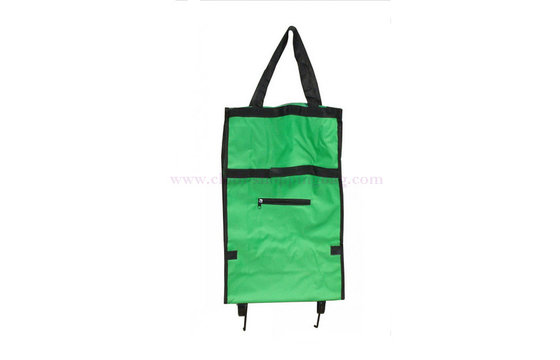 Personalized foldable trolley wheeled shopping bag with two wheels