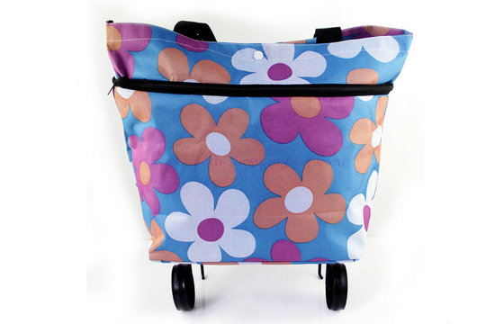Convenient for life  foldable trolley shopping bag with two wheels