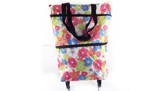Silk screen printing foldable trolley shopping bag for Shopping mall