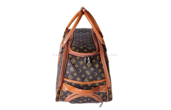 Customized PU leather roller luggage bags , businessmen suitcase trolley bag