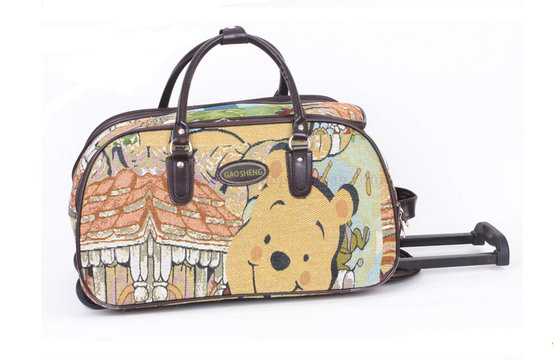 Cute pattern jute trolley travel bag travel set for students with Logo printed