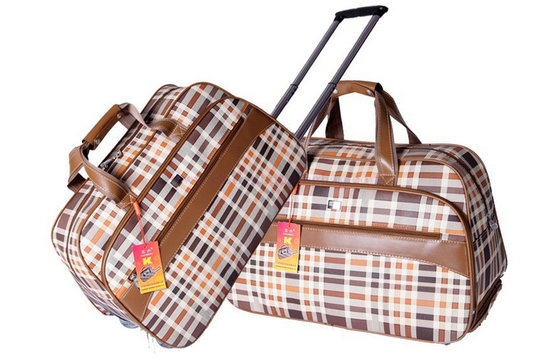 Telescoping handle roller gear travel duffel bag for trip , rolling business cases