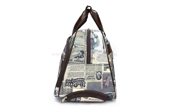 Large PVC fabric roller luggage bags for business travel with front pocket