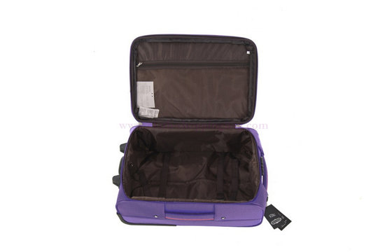 Two external wheels Purple nylon business roller luggage duffel bags 28”