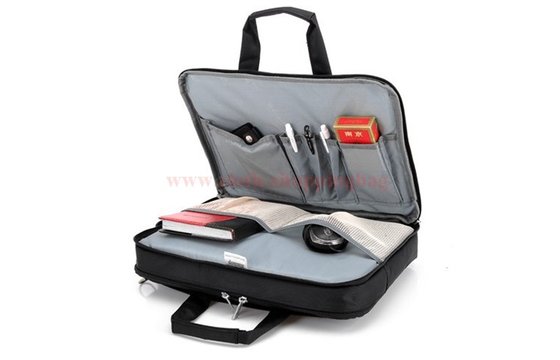 Flower printing nylon laptop shoulder bag with front zipped pocket