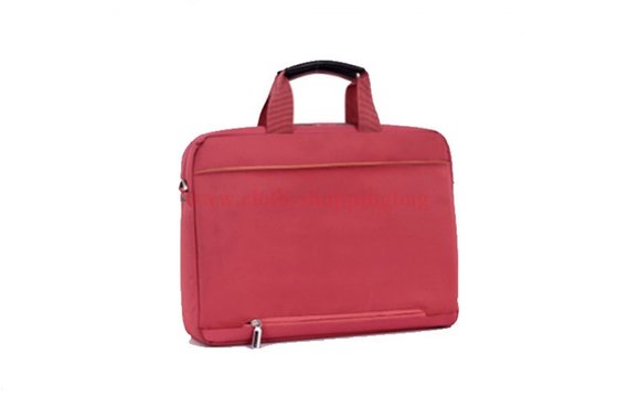Customized 15'' red nylon laptop bags for girls / office ladies , computer carrying case