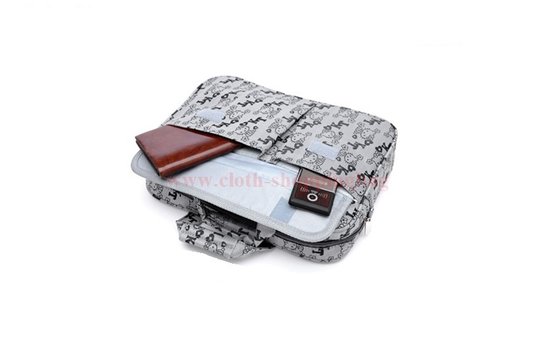 Promotional cute cat pattern nylon laptop bag with adjustable straps