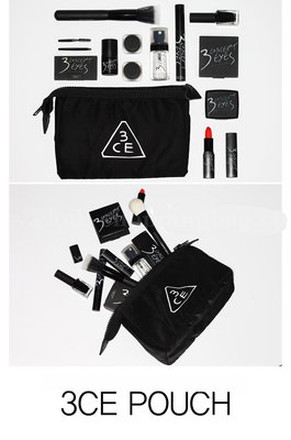 Black large cosmetic case for travel , personalized cosmetic bags