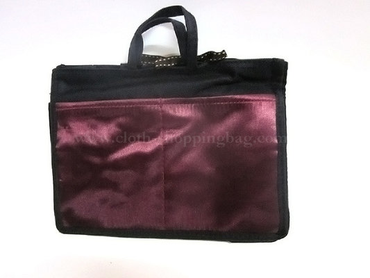 Purple rectangle travel cosmetic bag , wrinkle surface luxury cosmetic bag