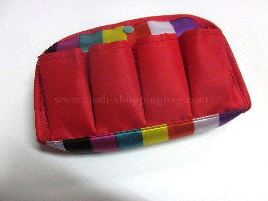 Red lightweight snaps cosmetic pouch for women , promotional cosmetic bag