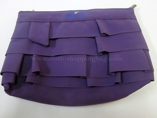 Purple skirt pattern travel cosmetic bag , eco friendly cosmetic pouch