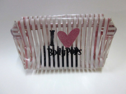 Customized transparent travel cosmetic bag with zipper for ladies / girl