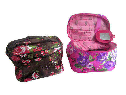 Large folding cosmetic bag with handle , travel makeup box