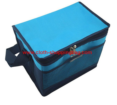 Waterproof foil travel cooler ice bag , blue zippered lunch bag