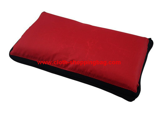 Red foldable built lunch bag with shoulder strap 600D oxford
