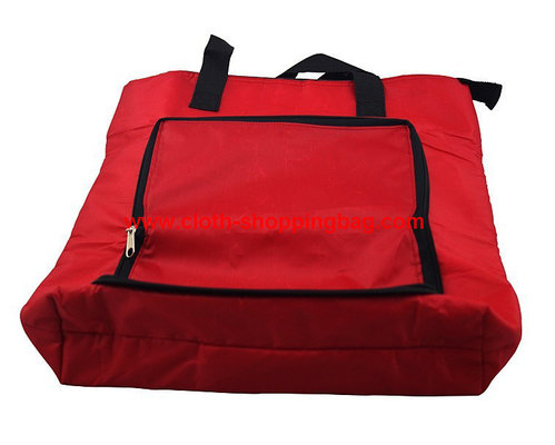 Foldable red travel cooler bag for keeping drinks 600D oxford